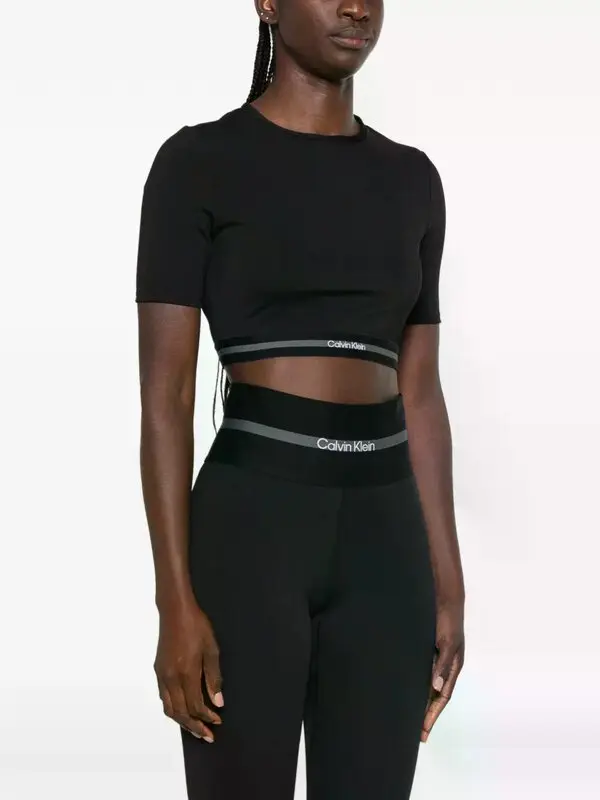 Calvin Klein Logo-tape Cropped T-shirt