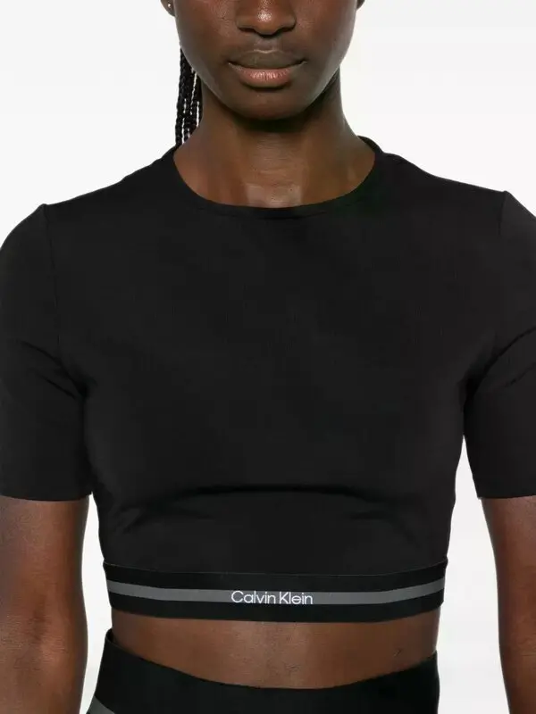 Calvin Klein Logo-tape Cropped T-shirt