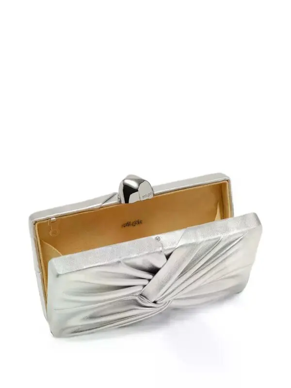 Cult Gaia Lisse Knotted Clutch Bag - Silver