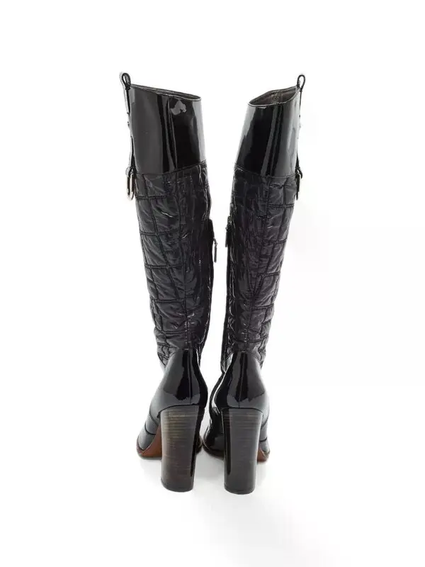 Dolce & Gabbana Quilted Patent Leather Knee High Boots