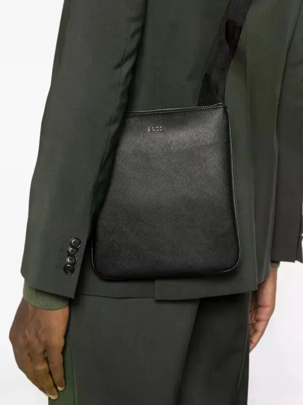 BOSS Logo-plaque Saffiano-effect Shoulder Bag