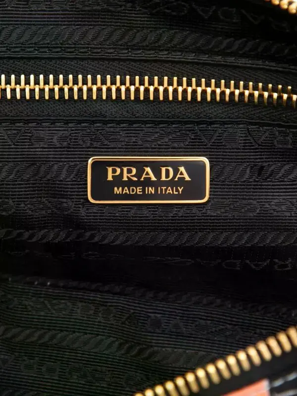Prada Printed Nylon Cosmetic Pouch With Wrist Strap