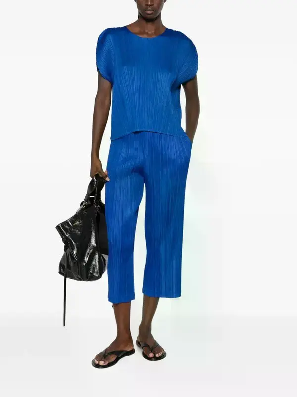 Issey Miyake Cropped Pleated Trousers