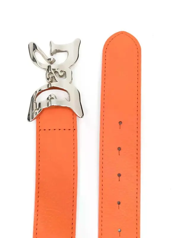 Dolce & Gabbana 2000s Logo Buckle Leather Belt - Orange