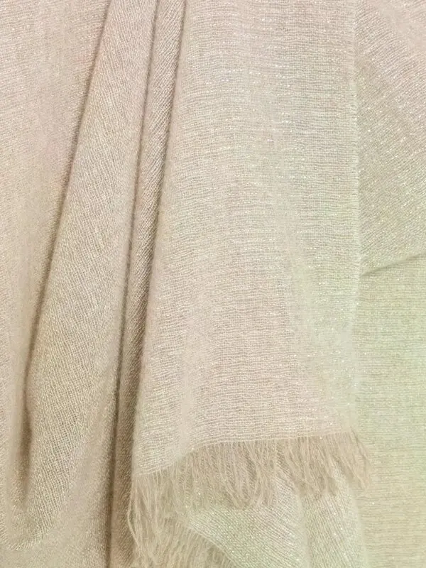 D'ANIELLO Fringed Metallic Scarf