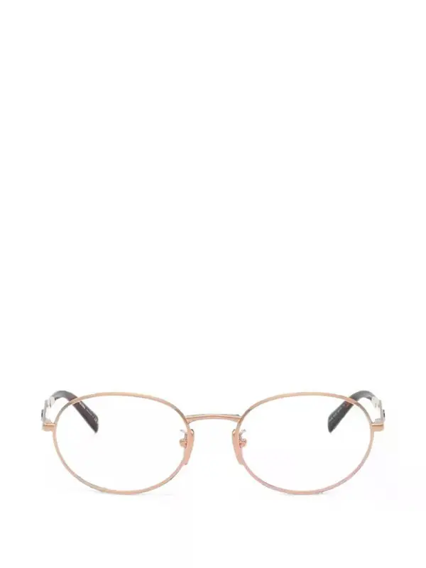 Prada Logo Plaque Oval Frame Glasses