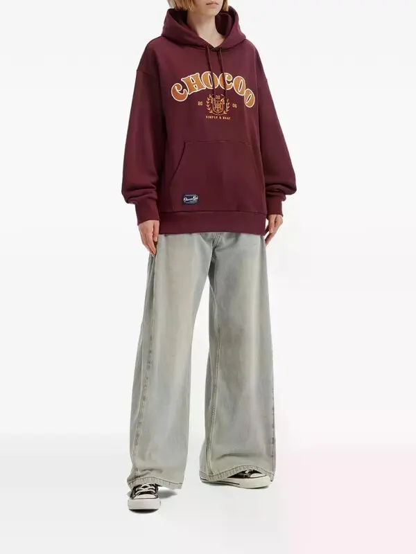 CHOCOOLATE Logo Embroidered Drawstring Hoodie