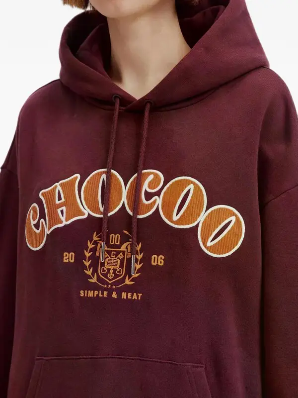 CHOCOOLATE Logo Embroidered Drawstring Hoodie
