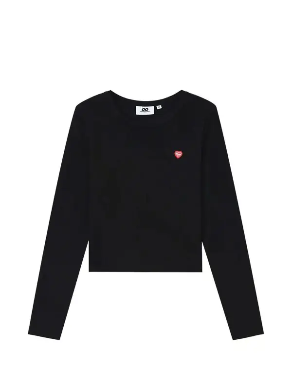 CHOCOOLATE Heart-patch Ribbed T-shirt