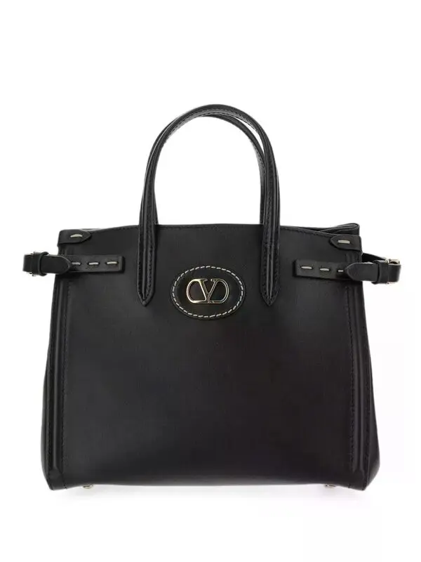 Valentino Garavani Vlogo Buckle Detail Tote Bag - Black