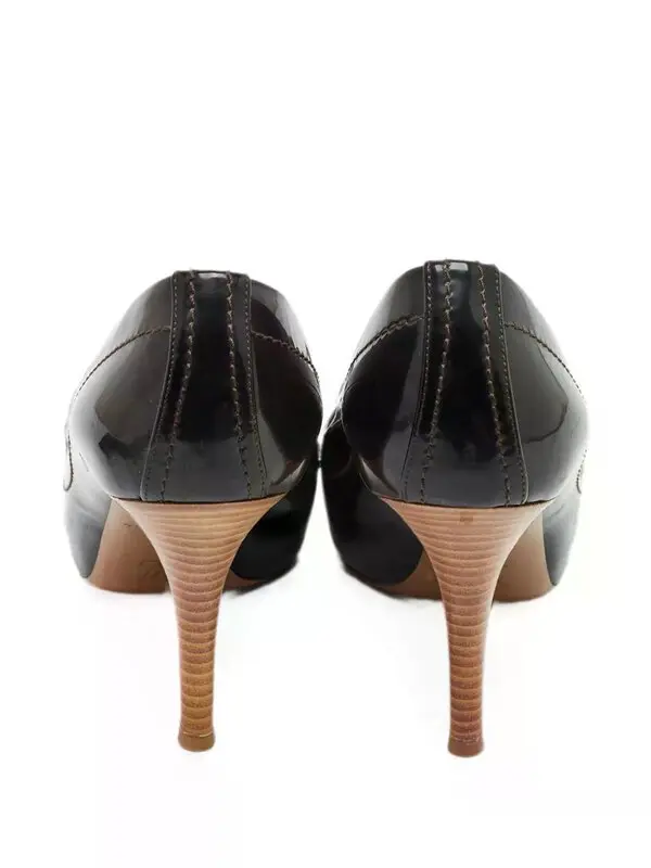 LOUIS VUITTON Damier Cube Peep-toe Pumps