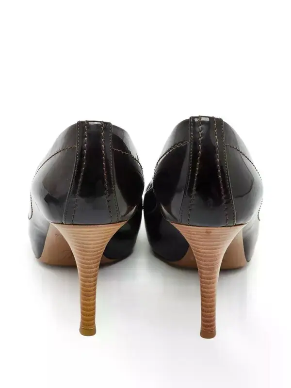 LOUIS VUITTON Damier Cube Peep-toe Pumps