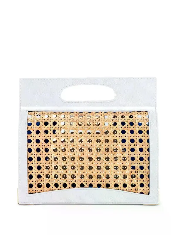 Tyler Ellis Stella Wicker Tote Bag - White