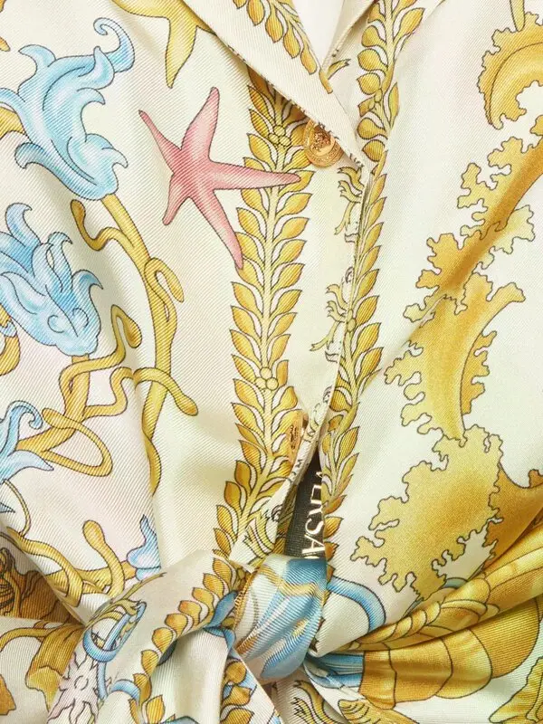 Versace Underwater Barocco Knotted Shirt