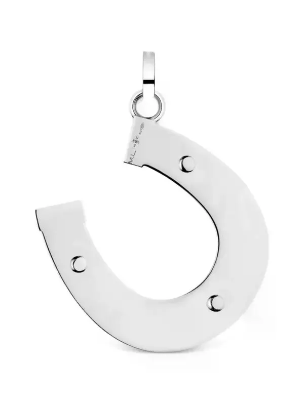 MARIE LICHTENBERG Bonne Chance Horseshoe Pendant With Diamond Embellishment