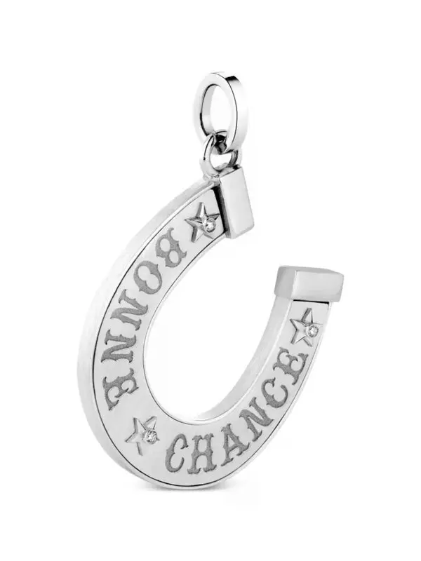 MARIE LICHTENBERG Bonne Chance Horseshoe Pendant With Diamond Embellishment