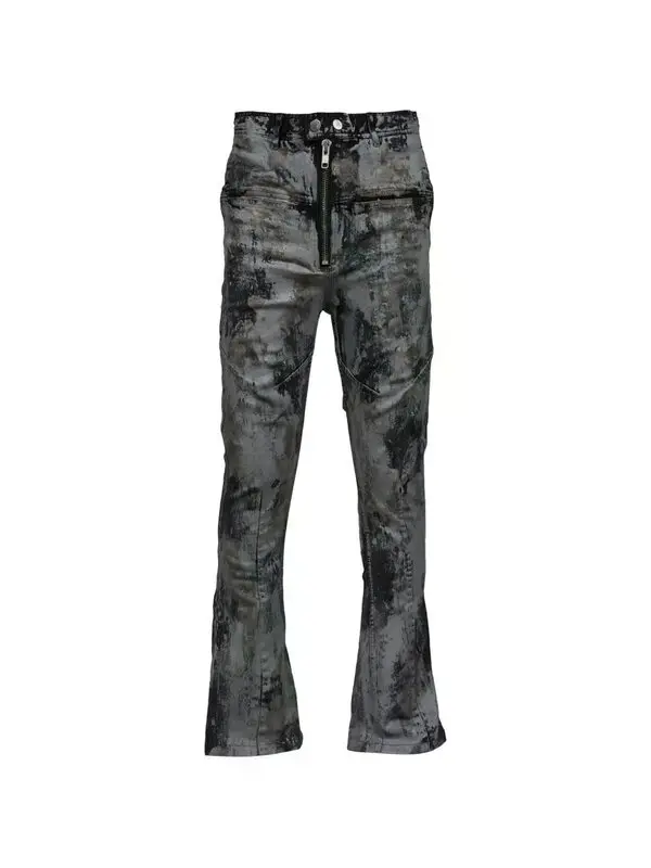 FILTH Bleach-effect Zip-detail Jeans
