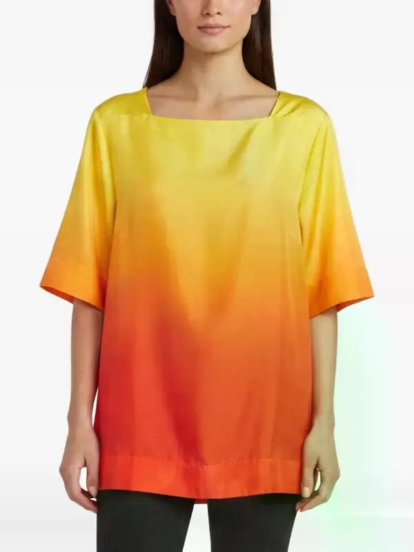 Sonia Rykiel Paris Ombré Square Neck Blouse - Orange