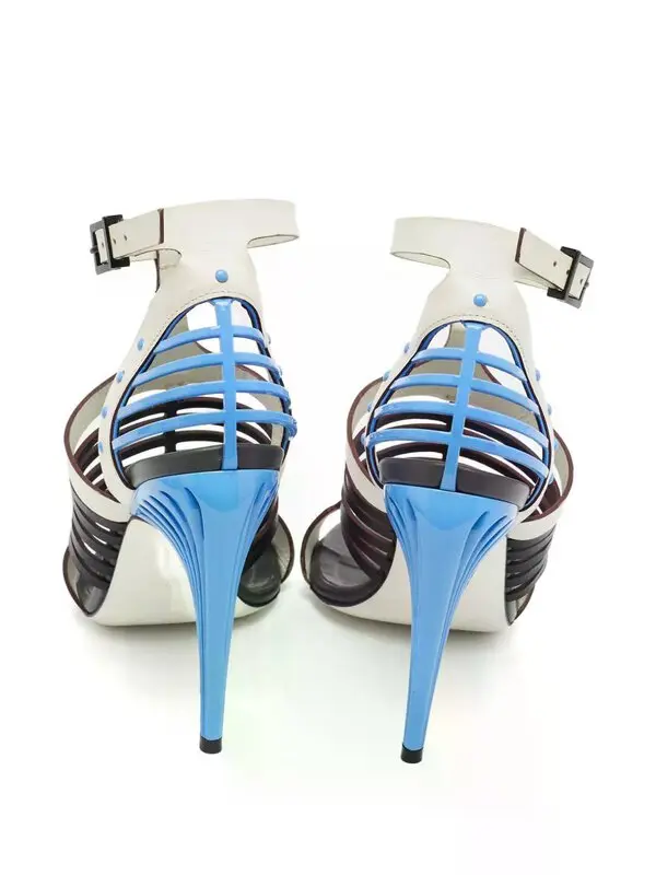 Fendi Strappy Leather Stiletto Sandals