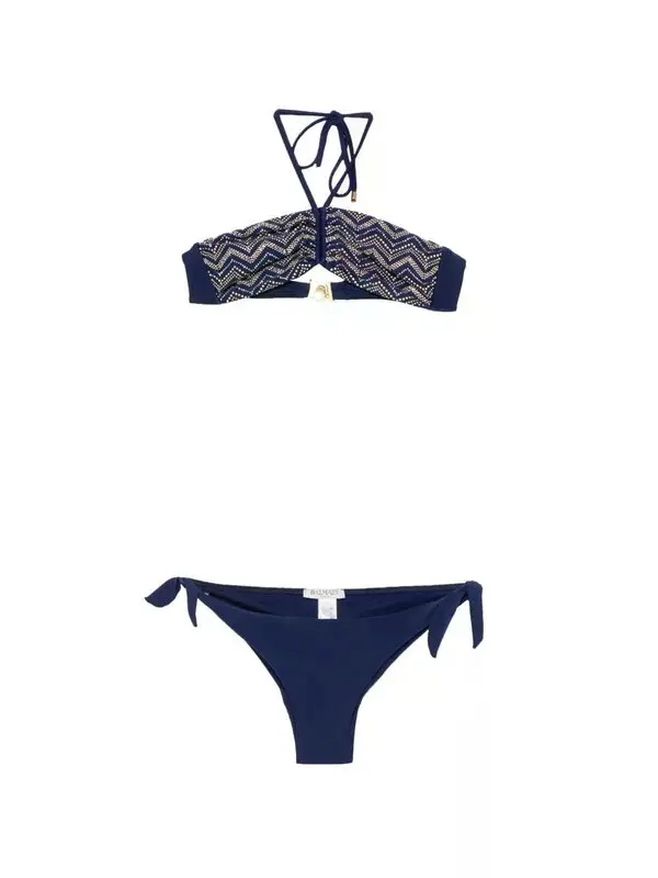 Balmain Embellished Bikini Set - Blue