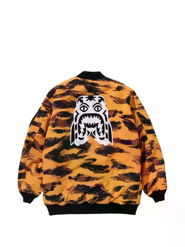 A BATHING APE Tiger Camo Long Ma-1 Bomber Jacket