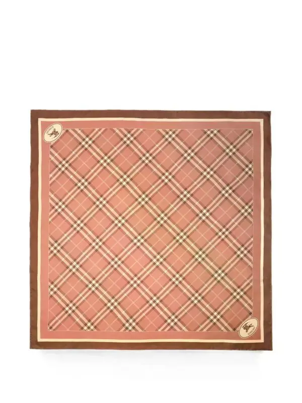 Burberry Check Knight Stamp Silk Scarf