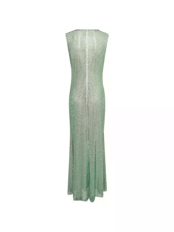 SELF-PORTRAIT Crystal-embellished Mesh Midi Dress