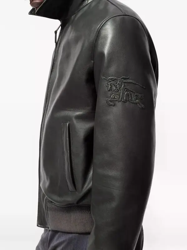 Burberry Leather Bloomsbury Bomber Jacket