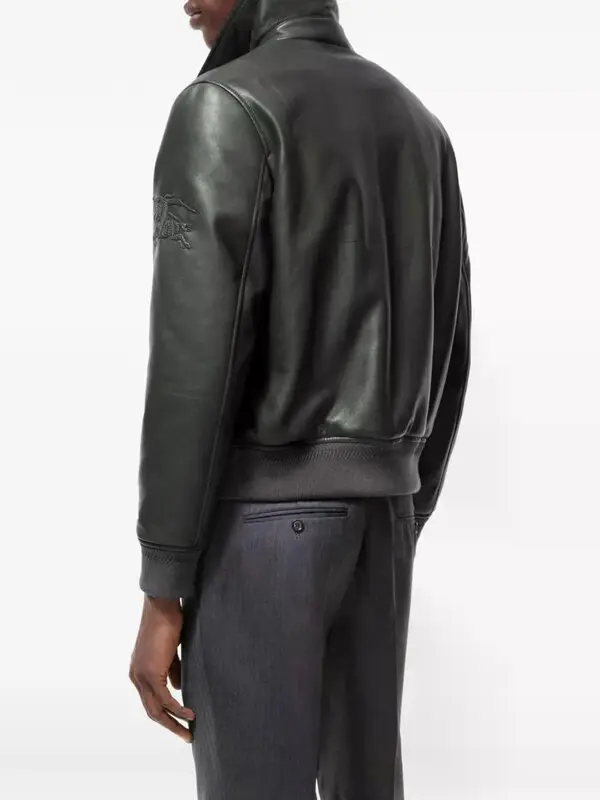 Burberry Leather Bloomsbury Bomber Jacket