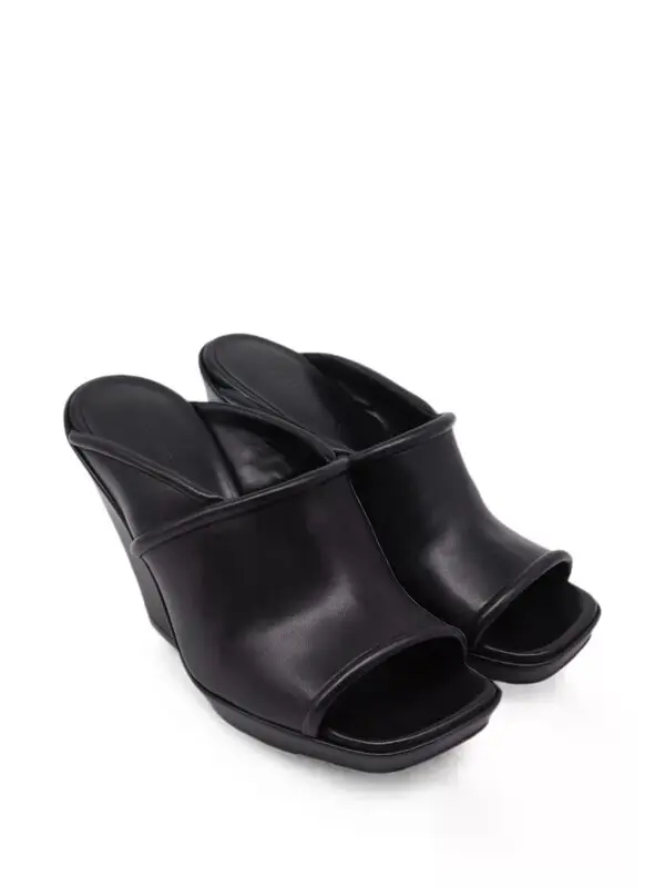 Khaite Lambskin Stagg Wedge Sandals