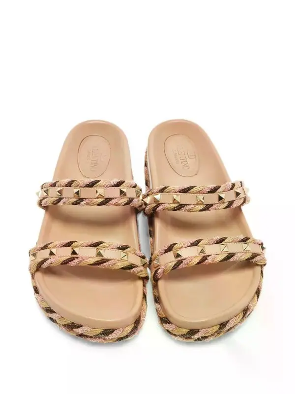 Valentino Garavani Rockstud Torchon Flat Sandals