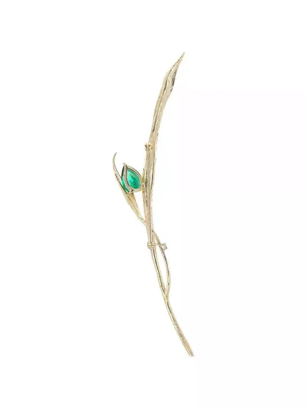 ANABELA CHAN Emerald Blades Of Grass Brooch