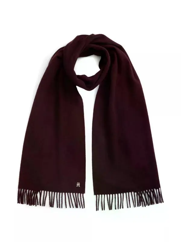 Tommy Hilfiger Fringed Logo-plaque Scarf - Purple