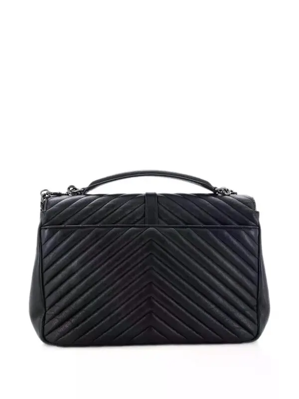 Saint Laurent Classic Monogram College Bag Matelasse Chevron Leather Large Shoulder Bag