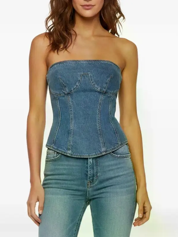 Magda Butrym Strapless Zip-up Top - Blue