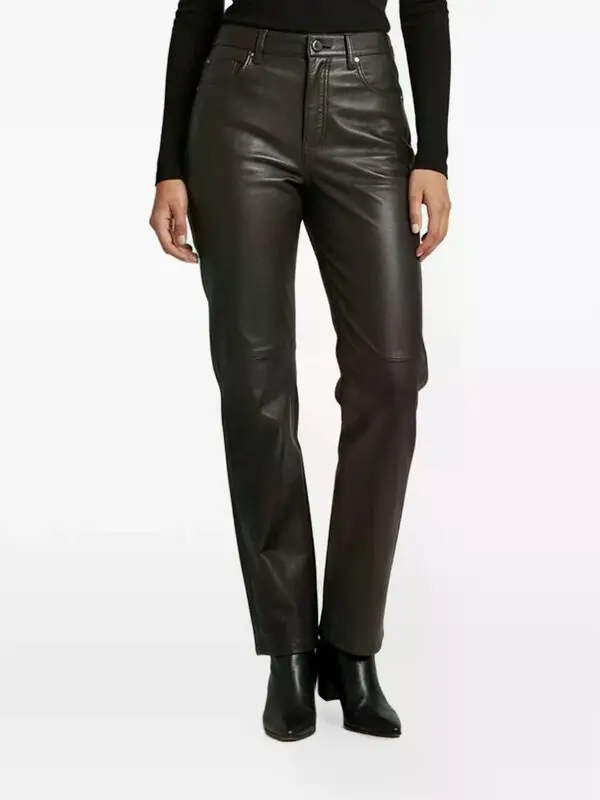 Magda Butrym Straight-fit Leather Trousers - Black