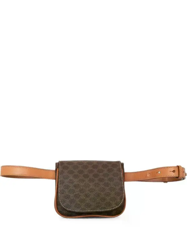 Celine Macadam Coated Canvas Belt Bag - Brown