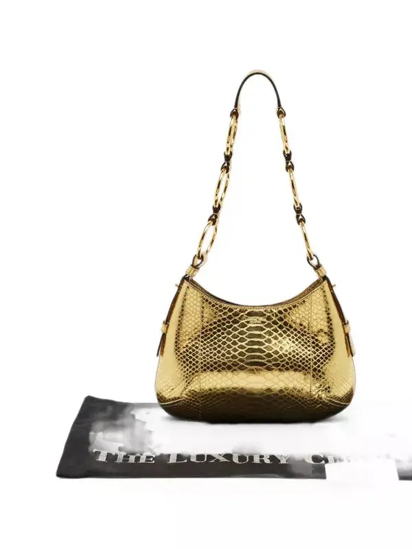 Michael Kors Bardot Python-embossed Shoulder Bag