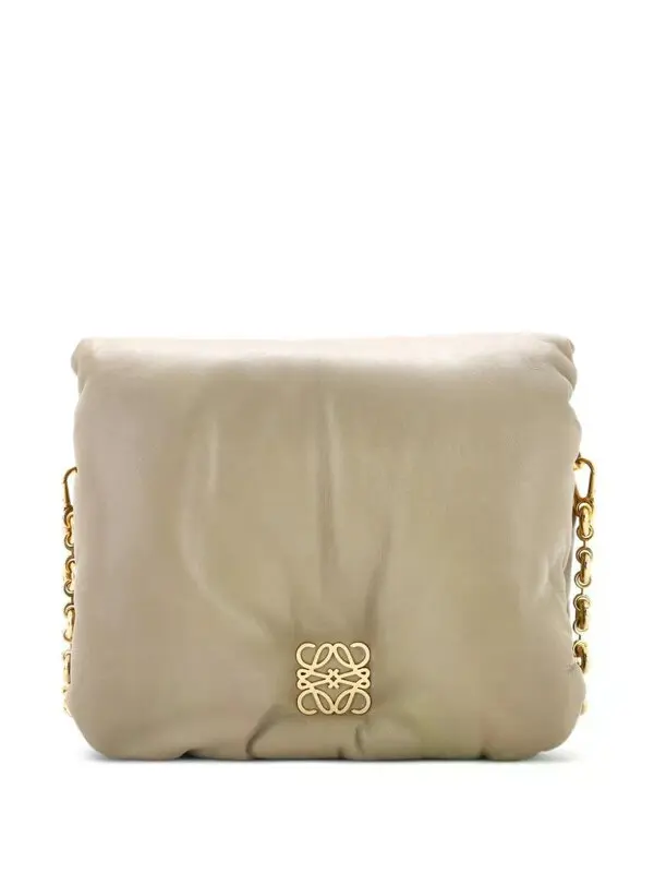 Loewe Goya Puffer Bag Leather Medium Shoulder Bag - Green