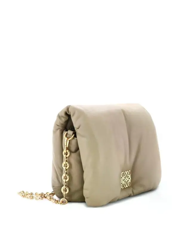 Loewe Goya Puffer Bag Leather Medium Shoulder Bag - Green