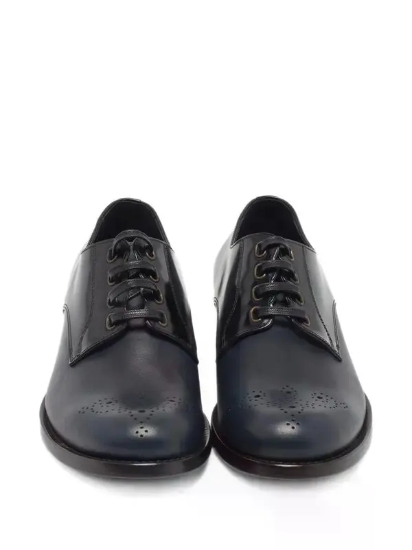 Dolce & Gabbana Perforated-detail Lace-up Oxford Shoes - Blue