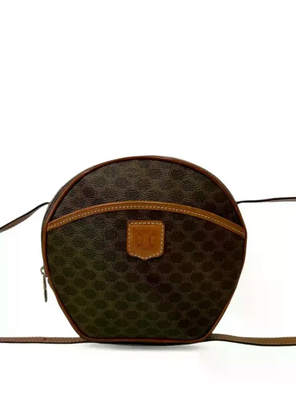 Celine 2009 Macadam Coated Canvas Crossbody Bag - Brown