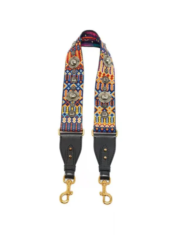 Dior Studded Embroidered Shoulder Strap - Black