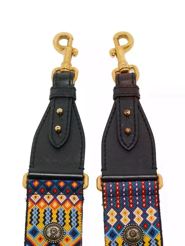 Dior Studded Embroidered Shoulder Strap - Black