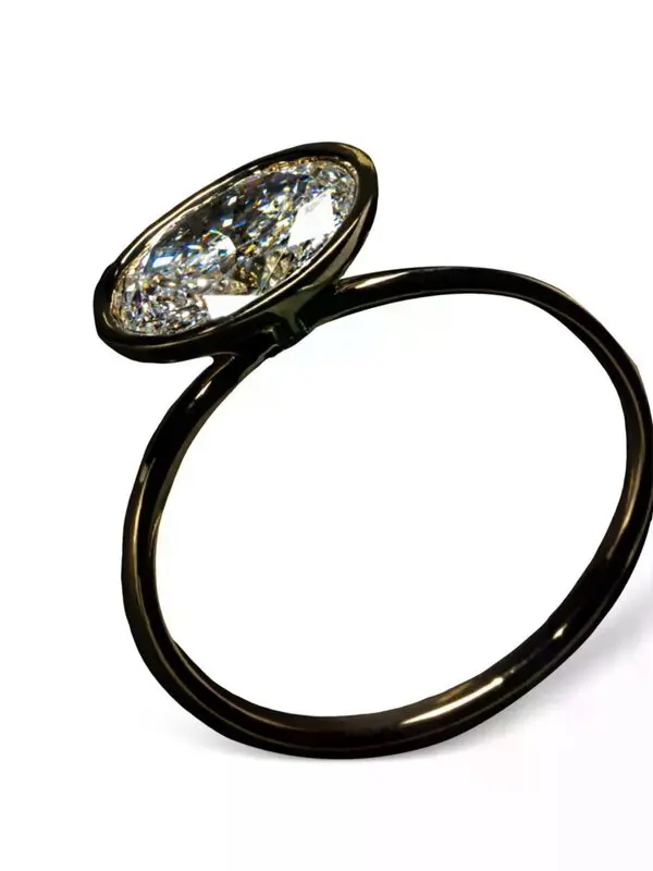 SOLO FOR DIAMONDS Oval-cut Diamond-embellished Ring