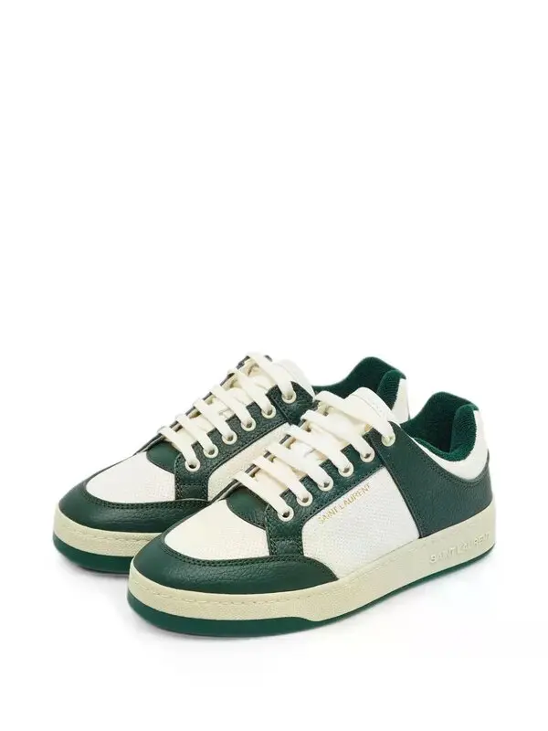 Saint Laurent Sl/61 Perforated Leather Sneakers - Green