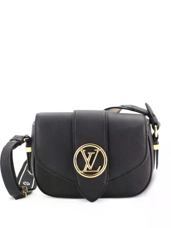LOUIS VUITTON Pont 9 Soft Bag Leather Pm Crossbody Bag - Black