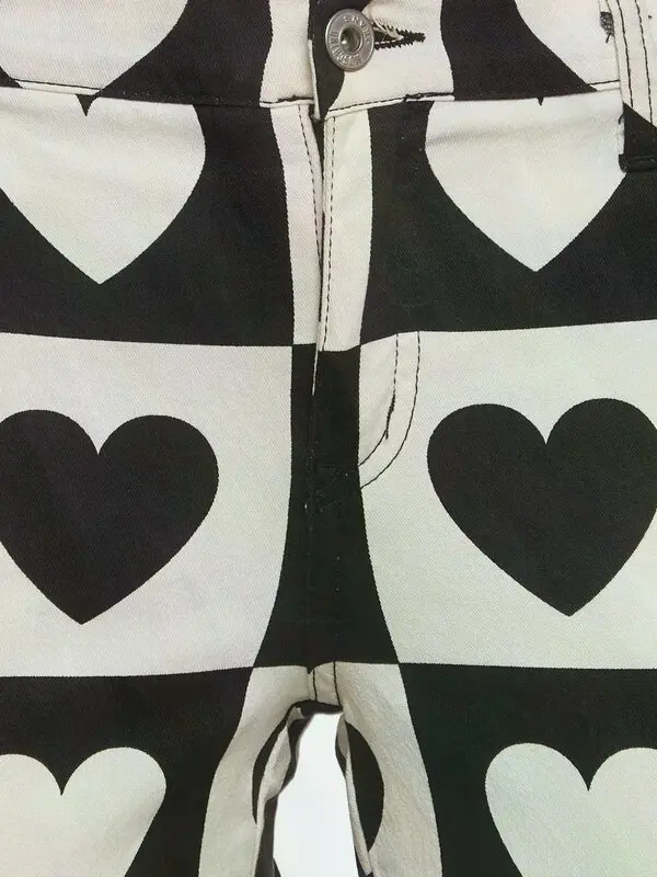 Moschino Heart Print Flared Jeans