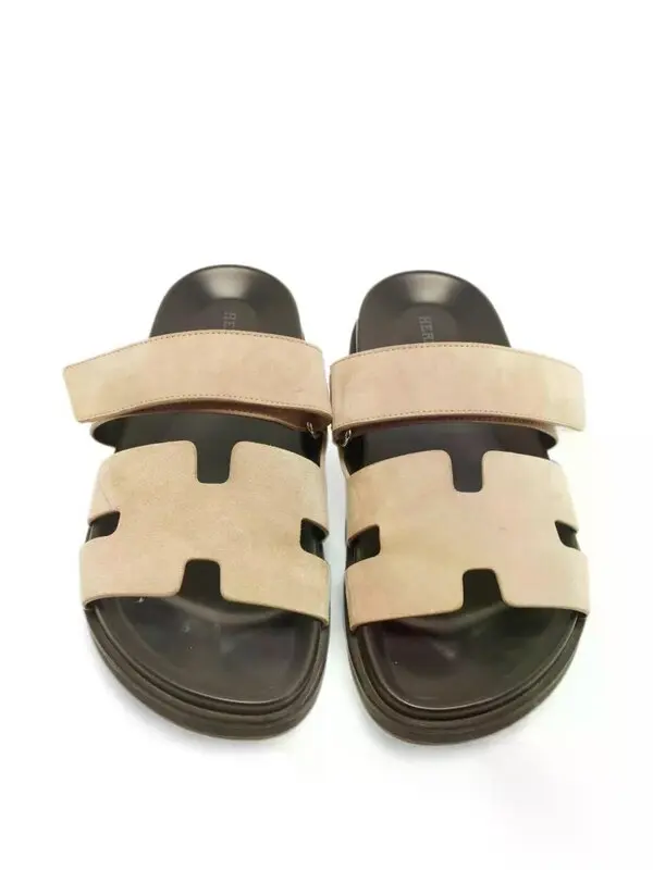 Hermès Chypre Suede H Strap Sandals