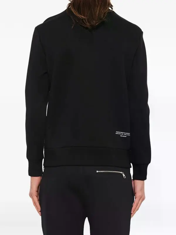 Neil Barrett Graphic-print Zip-detail Crew Neck Sweater